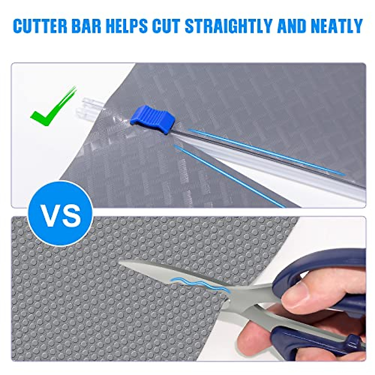 Shelf Liners for Kitchen Cabinet - Shelf Liner Cabinet Liner Drawer Liner Refrigerator Liners Waterproof Non Adhesive Fridge Liner, Grey, 17.5 Inches x 20 FT