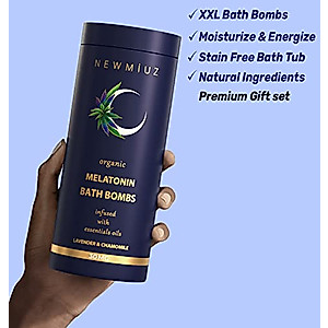 Sleep Melatonin Bath Bombs Lavender Chamomile Essential Oils Calming Natural Bubble Bath Shower Fizzies Spa Gifts Set Mother's Birthday Christmas Women Perfect Stocking Stuffers