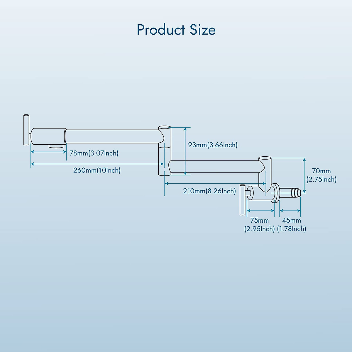 Cinwiny Pot Filler Wall Mount Kitchen Restaurant Sink Faucet Stainless Steel Stretchable Commercial with Brushed Nickel Free standing Bathtub Faucet Floor Mount Tub Filler Double Cross Knobs