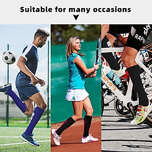 3 Pairs Soccer Socks, Sport Knee High Socks Calf Compression Athletic Socks for Mens and Women Running&Training Football Thickening Keep Warm Sock
