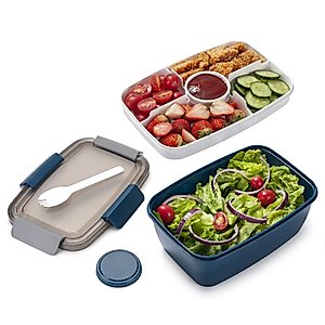 Freshmage Large Salad Lunch Container To Go, 68-oz, Blue-XL, Unisex