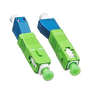 Mouobeet 2-Pack Single Mode 9/125um SC/APC Male to LC/UPC Female Hybrid Optical Fiber Adapter Connector for Optical Power Meter