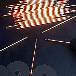 PATIKIL Copper Coated Gouging Carbon Electrode Rods, 6mm/0.23 Inch Dia, 355mm/14-inch Length for Welding, Pack of 50