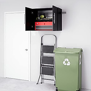 Prepac HangUps Upper Storage Cabinet - Elegant and Spacious Wall Cabinets to Maximize Your Storage, 36" Size, Classic Black Finish