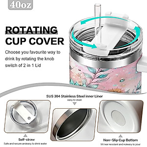 FOCIUZTA Sunflower Tumbler - 40oz Stainless Steel, Double Wall Insulated, Leak-Proof, BPA-Free, Perfect for Mother's Day, Christmas, Easter Gift Cup