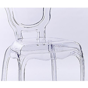 2xhome - Belle Style Ghost Chair Ghost Armchair Dining Room Chair - Armchair Lounge Chair Seat Higher Fine Modern Designer Artistic Classic Mold (Clear Bella X2)