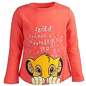 Disney Lion King Simba Nala Toddler Girls 2 Pack Long Sleeve Graphic T-Shirts Yellow/Pink 4T
