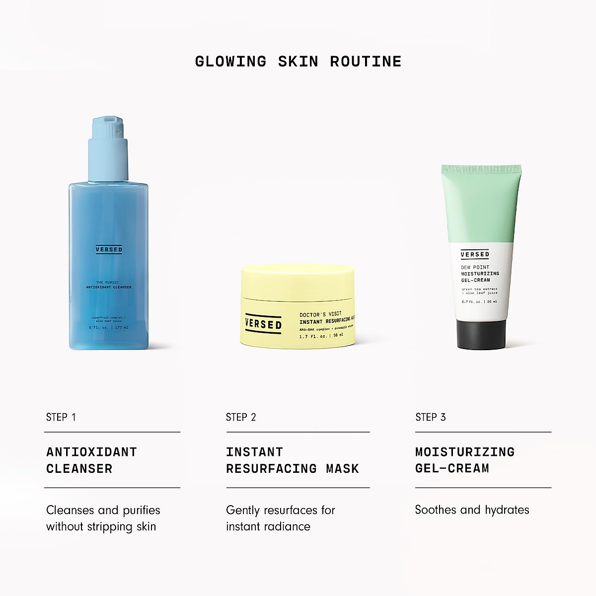 Versed Doctor’s Visit Instant Resurfacing Face Mask - AHA, BHA and Enzyme Exfoliating Mask Helps Reduce Hyperpigmentation - Smooth and Moisturize Skin with Vitamin C - Vegan (1.7 fl oz)