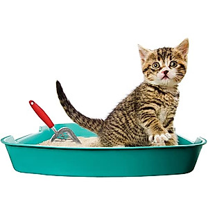 SunGrow Rabbit, Ferret & Cat Litter Scoop, Aluminum Pet Poop Shovel with Rubber Red Handle, Large Party Ice Scooper