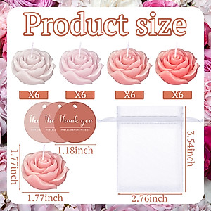 Treela 24 Set Flower Candles Wedding Candle Favors for Guests Pink Champagne Rose Shaped Tealight Candles Mini Flower Candles for Return Gift Wedding Birthday Bridal Shower Housewarming Party