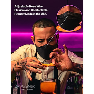PureMSK Breathable Face Mask for Travel. Proprietary Filter Technology - Made in USA.