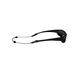 Cablz Zipz Adjustable Eyewear Retainer | Adjustable, Lightweight, Low Profile, Off-The-Neck Eyewear Retainer Strap | Black | 18" w/Regular Tip
