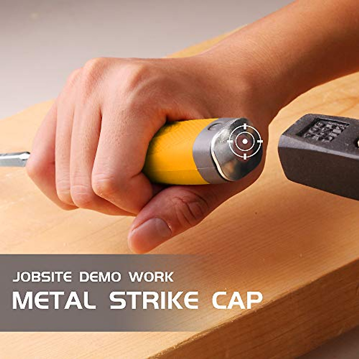 TOLESA 5-Piece Wood Chisel Sets, Cr-V and Soft Grip with Hammer End Wood Chisel Kit for Carpentry, Woodworking