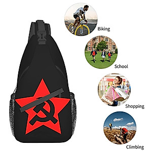 FYCFSLMY Communist Hammer Sickle and Star Flag Cross Chest backpack for Women Men Travel Hiking Camping Casual Travel Shopping Gift