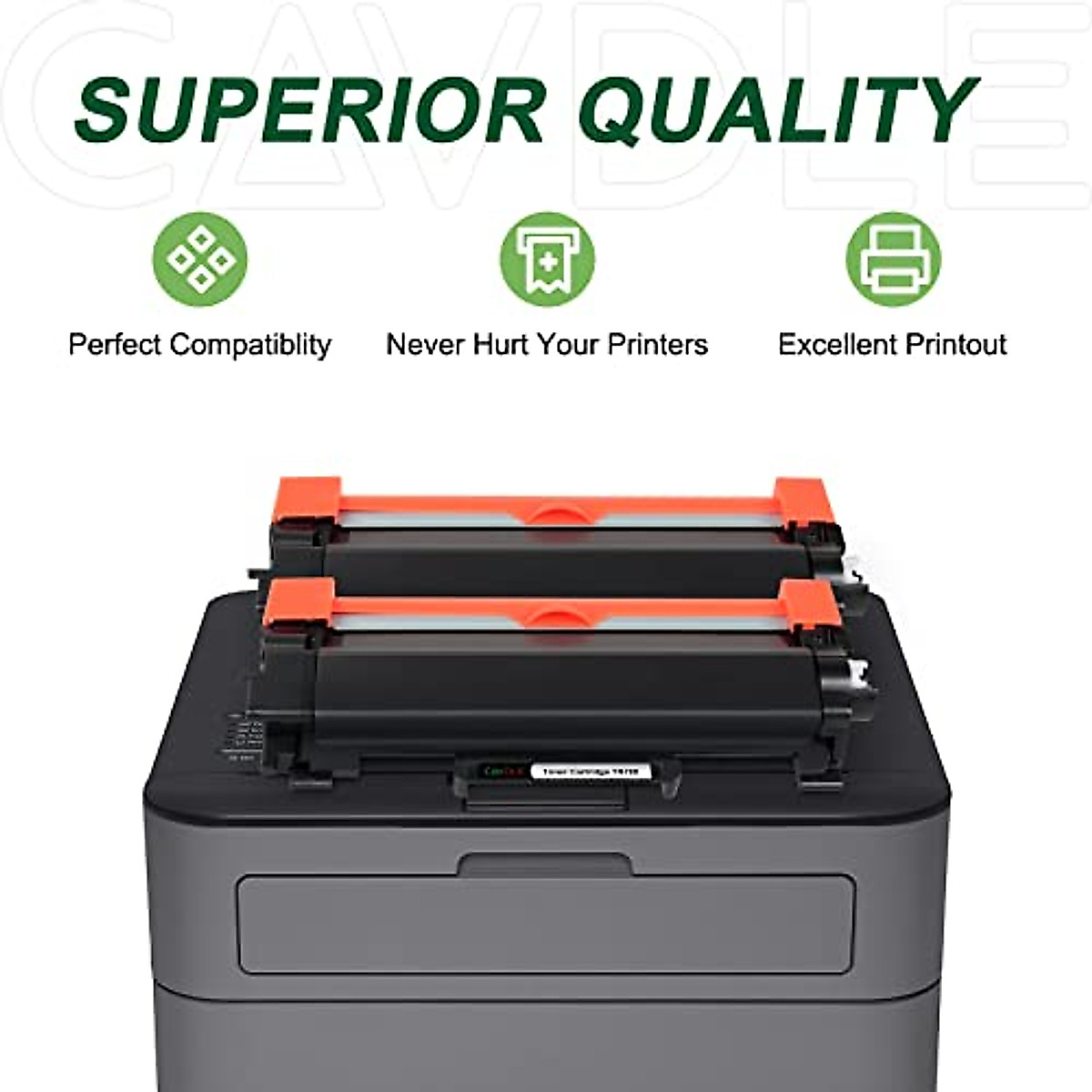 CAVDLE TN-760 Compatible Toner Cartridge Replacement for Brother TN760 TN730 Work with HL-L2325DW HL-L2350DW HL-L2390DW HL-L2395DW HL-L2370DW DCP-L2550DW MFC-L2690DW MFC-L2710DW MFC-L2750DW Printers