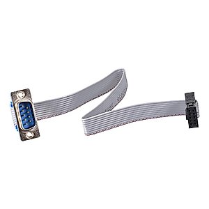 uxcell IDC Wire Flat Ribbon Cable DB9 Male to FC-10 Female Connector 2.54mm Pitch 20cm Length, 2pcs