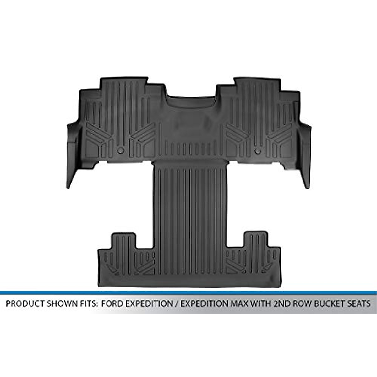 SMARTLINER Floor Mats 2nd and 3rd Row Liner Black Compatible with 2018-2022 Expedition/Navigator with Bucket Seats (Including Max and L)