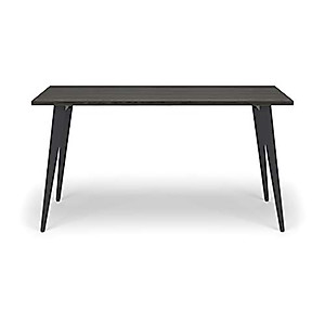 HON Basyx Commercial-Grade Executive Desk, Angled Metal Legs, 55", Gray