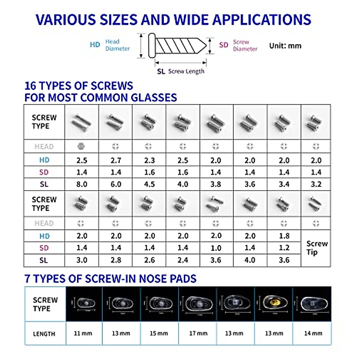 Upgrade Version Magnetic Eye Glass Repairing Kit, Eyeglass Repair Tool Kit with Compact Screw Box Include Nose Pads, Precision Screwdriver Set, Screws, Tweezer for Eyeglass, Sunglass, Spectacles Watch