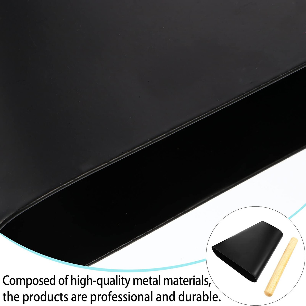 EXCEART 6 Inch Metal Cowbell With Wooden Mallet Percussion Cow Bells Noise Maker Musical Handheld Kit Drum Set Instrument Accessories Black