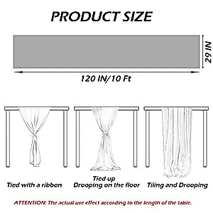 White Chiffon Table Runner for Wedding - White Table Runner, Sheer Party Decor, Rustic Runners for Bridal Baby Shower Decorations 10ft - puphutu