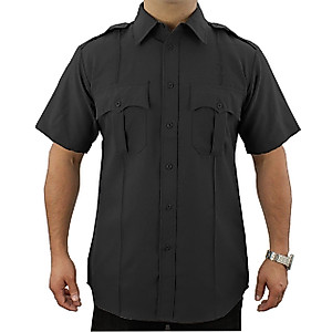 First Class 100% Polyester Short Sleeve Men's Uniform Shirt White (US, Alpha, XX-Large, Regular, Regular, Black)