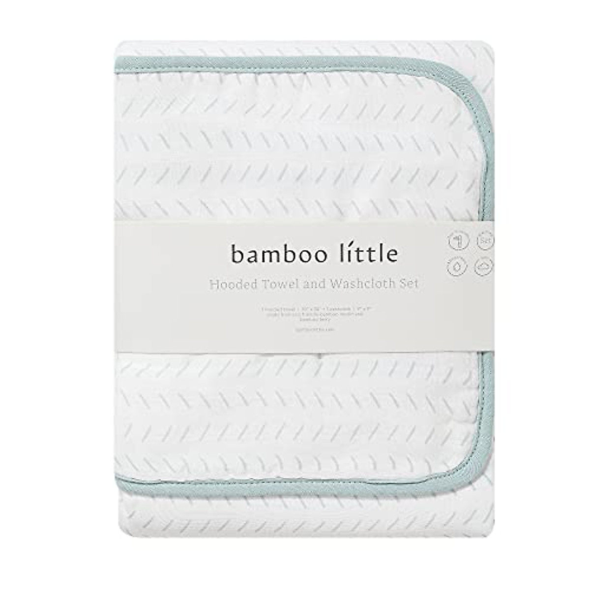 Bamboo Baby Hooded Towel and Washcloth Set, Perfect for Babies or Toddlers, Soft & Absorbent (Greenish)