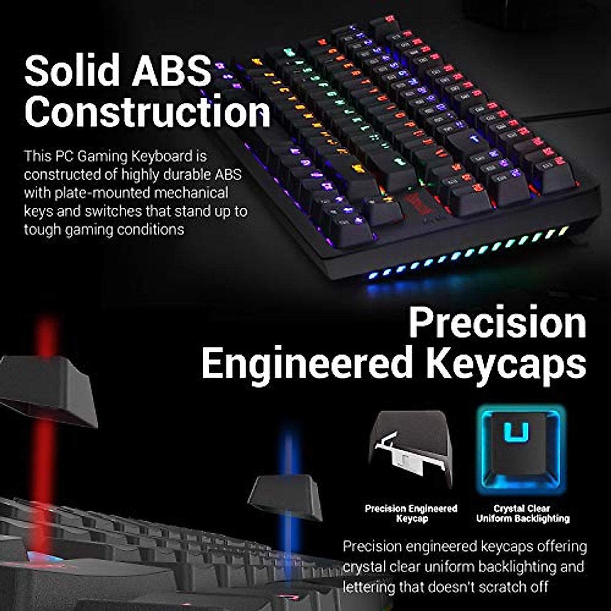 Redragon S113 Gaming Keyboard Mouse Combo Wired Mechanical LED RGB Rainbow Keyboard Backlit with Brown Switches and RGB Gaming Mouse 4200 DPI for Windows PC Gamers