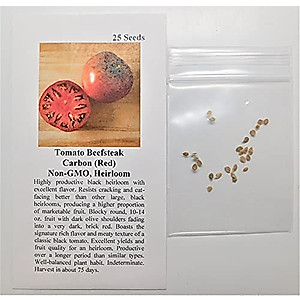 David's Garden Seeds Tomato Beefsteak Indeterminate Carbon FBA-9967 (Red) 25 Non-GMO, Heirloom Seeds