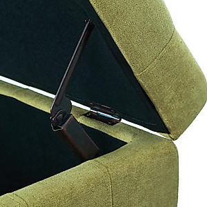 Homebeez Home Decor Ottoman,41.9 Inch Tufted Storage Bench Rectangular Footrest Stool for Entryway, Living Room and Bedroom, Green