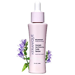 Keranique Overnight Hair Serum - Improves Growth Conditions for Thinning Hair - Hydrates Frizzy and Damaged Hair - Keratin Enriched for Women - 2 oz