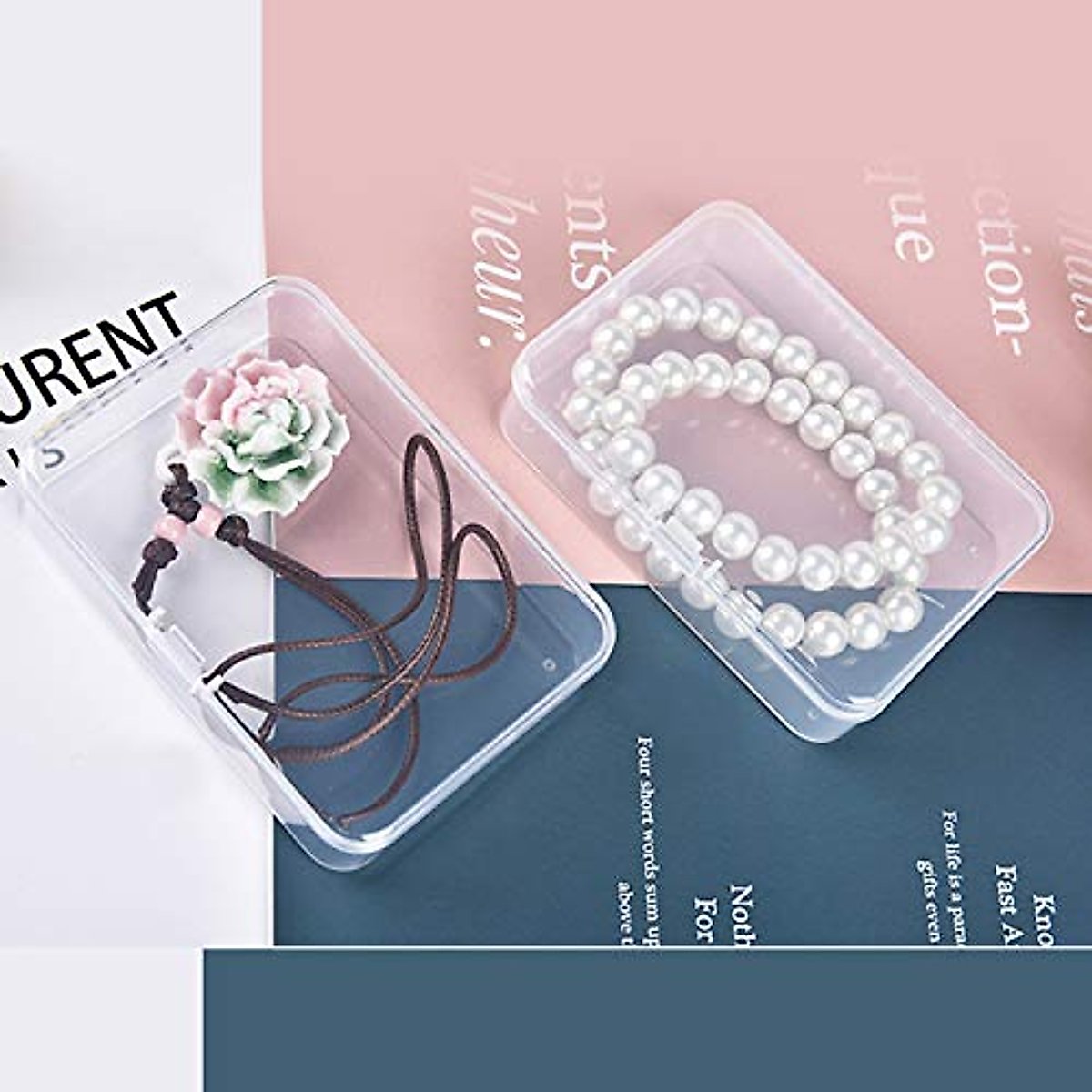 Clear Plastic Beads Storage Containers Empty Mini Storage Containers Box,12 Pack Plastic Storage Containers with Lids,Beads Storage Box with Hinged Lid for Beads,Earplugs,Pins, Small Items