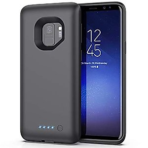 Trswyop Battery Case for Samsung Galaxy S9,[6000mAh] Portable Charging Case External Battery Pack for Samsung Galaxy S9 Rechargeable Charger Case Backup Power Bank(5.8 inch) Black