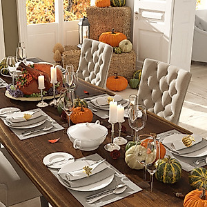 WILLBOND 12 Pcs Thanksgiving Napkin Ring Set Pumpkin Napkin Holders Fall Napkin Rings Fall Leaf Napkin Rings Alloy Napkin Holder Buckle for Halloween Home Party Table Decor Wedding Supplies(Classic)