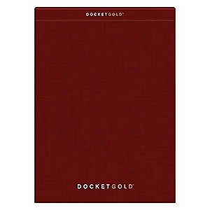 TOPS Docket Gold Graph Pads, 8-1/2" x 11-3/4", 4 x 4 Graph with Narrow Rule Back, Burgundy Cover, 80 Sheets (63752),White