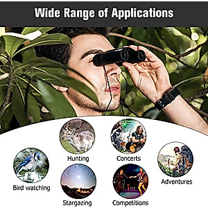 MAXVITAVELA 200x22 High Power Compact Binoculars with Clear Low Light Vision, Large Eyepiece Waterproof Binocular for Adults Kids, Easy Focus Bird Watching, Outdoor, Hunting, Travel, Black