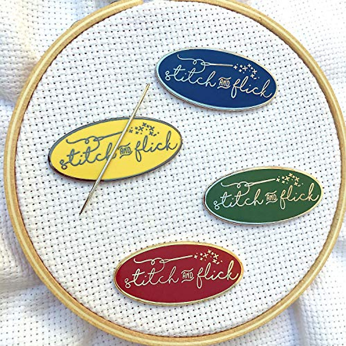 Stitch and Flick (Yellow/Black) Hard Enamel Needle Minder