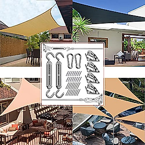 Bygytyo Sun Shade Sail Hardware Kit, 40 Pcs 304 Grade Stainless Steel 5 inch Sun Shade Sail Accessories,Anti-Rust Shade Sail Installation for Garden and Outdoor Patio Lawn