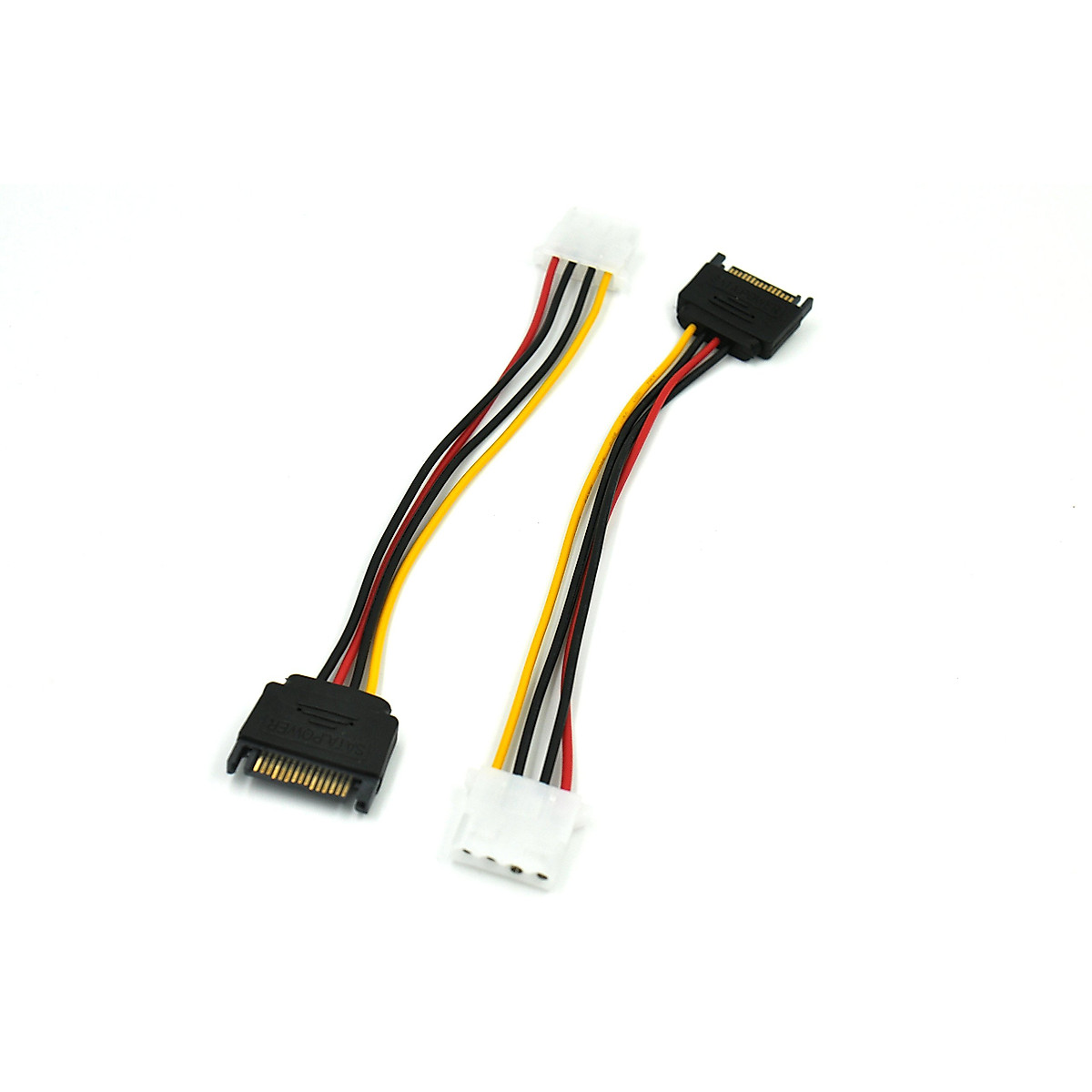 LIQUN SATA Power Adapter Cable 2Pack SATA 15-pin Male to 4-pin Molex Female Power Adapter Cable for IDE Hard Drive 0.66Ft/0.20m