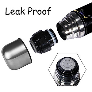 Stainless Steel Leather Vacuum Insulated Mug Rose Thermos Water Bottle for Hot and Cold Drinks Kids Adults 16 Oz