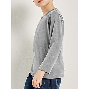 Cooraby 5 Pack Toddler Kids Long Sleeve T-Shirt Crewneck Tees Soft T-Shirt for Boys