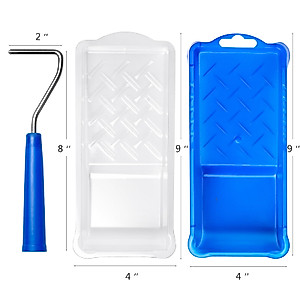 Mister Rui Paint Tray, 23 Pack 2 Inch Paint Tray with Liners, Disposable Paint Roller Trays with Roller Frame, Plastic Paint Tray Liners, Small Paint Trays for Painting