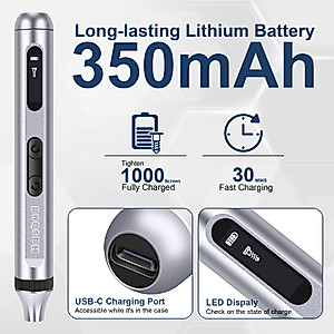 Mini Electric Screwdriver Kit, Precision Electric Automatic Screwdriver Cordless Set with 48 Magnetic Precision Bits, Rechargeable Portable Repair Tool Kit for Phone Camera Laptop Watch