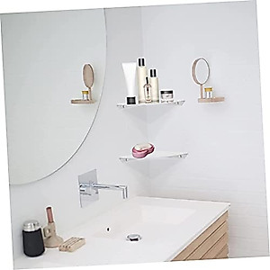 IMIKEYA 2pcs Speaker Stand Wall Mount Corner Shelf Wall Mount Speakers Wall Mounted Shelves for Storage Wall Mounted Corner Acrylic Hanging Rack Bathroom Wall Corner Shelf Wall Mount Ledge