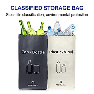 JIALAI HOME 2 Pack Separate Recycling Waste Bin Bags, Recycle Bins for Kitchen Home - 28 Gallon Trash Bin, Recyclable Waste Trash Sorting Organizer, Durable, Washable, Affordable Recycle Bags