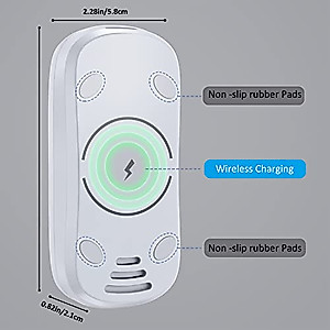 HONKID Charging Station for Magic Mouse 2 and Wireless Charging QI Cell Phone, Double-Sided Charging, Usable as Magic Mouse Charger, Stand, and Wireless Charger, USB-A to USB-C Cable Long 5ft, White