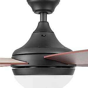 Prominence Home 80093-01 Ashby Ceiling Fan with Remote Control and Dimmable Integrated LED Light Frosted Fixture, 52" Contemporary Indoor, 5 Blades, Espresso Bronze