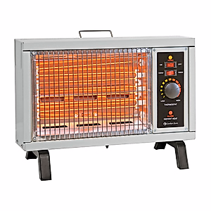 Comfort Zone CZ550 1500 Watt Portable Electric Indoor Radiant Wire Element Space Heater with Adjustable Temperature for The Home, Patio, or Office, Up to 1000 Square Foot, White