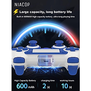 Niacop P4 Controller [2024 Latest Upgrade], Wireless p4 controller compatible p4 / 3/Pro/Slim/PC, P4 controllers with Back button Dual Vibration, Turbo,Touch Pad, Type-c port