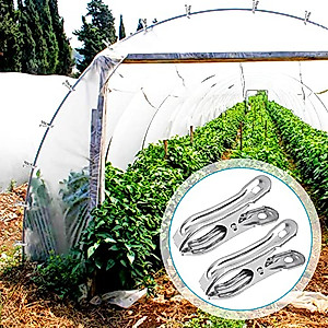 200PCS 2 Inch Garden Clips Heavy Duty Greenhouse Clamps Stainless Steel Greenhouse Clips for Netting, Strong Grip to Hold Down Shade Cloth or Plant Cover on Garden Hoops or Greenhouse Hoops